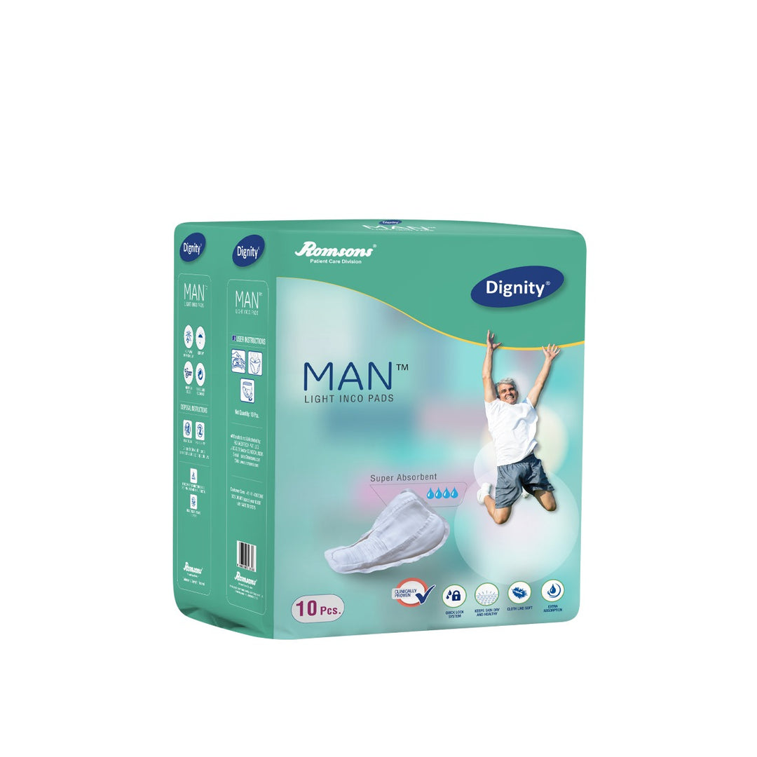 Dignity Man Light Incontinence Pads for Leakage Protection romsons.in